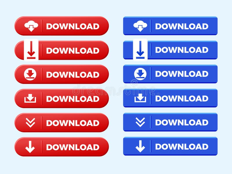 Download button vector set stock vector. Illustration of internet ...
