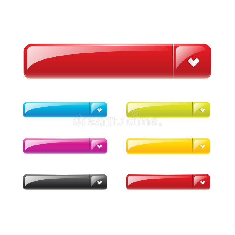 Vector Web Menu Buttons Set for Business Site. Stock Illustration ...