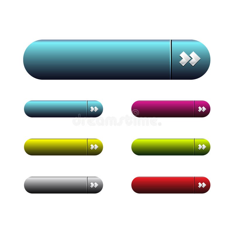 Vector Web Menu Buttons Set for Business Site. Stock Illustration ...