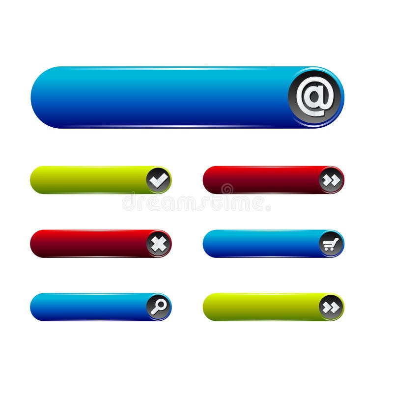 Vector Web Menu Buttons Set for Business Site. Stock Illustration ...
