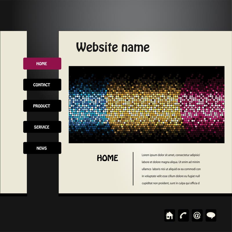 Vector Web Navigation Template Stock Vector - Illustration of button ...