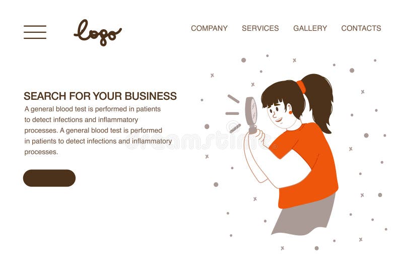 Vector Web Page of the Concept of Search with a Person. Web Template ...