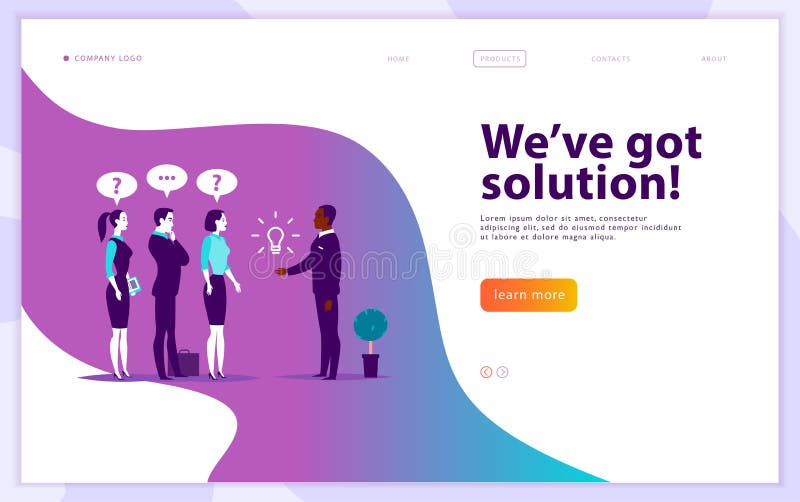 Vector Web Page Design Template - Complex Business Solution, Project ...