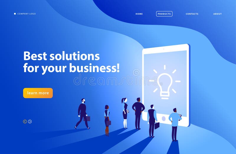 Vector Web Page Design Template - Complex Business Solution, Project ...