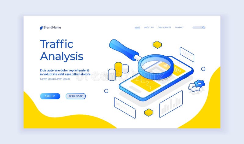 Vector Web Page for Traffic Analysis Data Stock Vector - Illustration ...