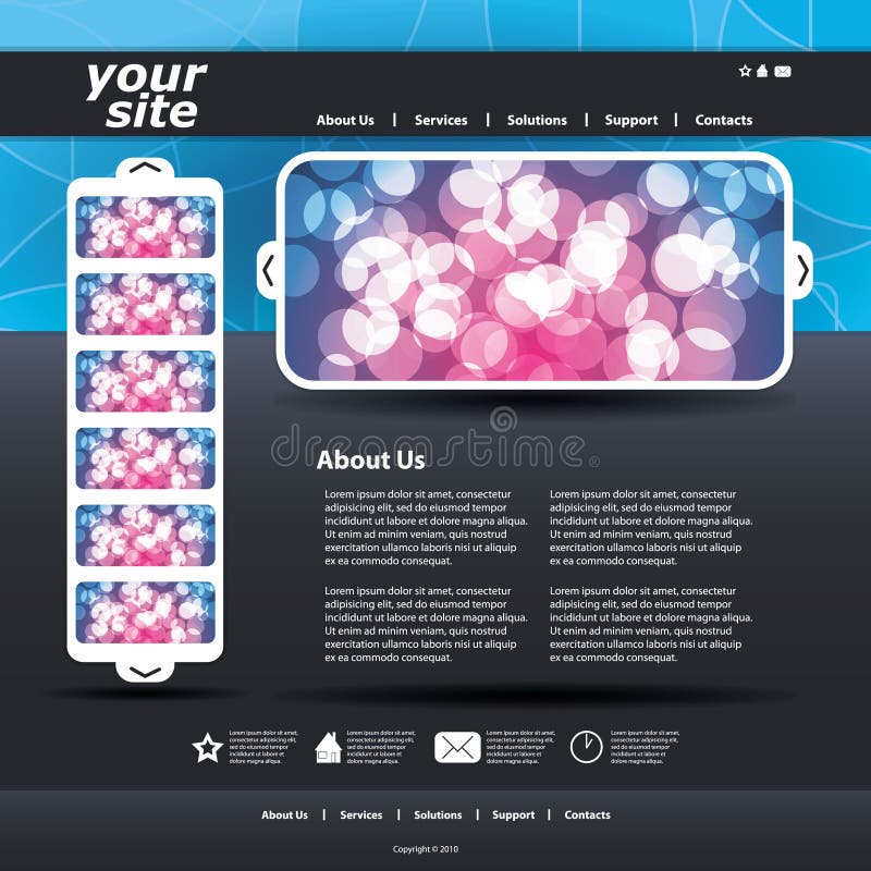 Vector Violet Web Site Design Template Stock Vector - Illustration of ...