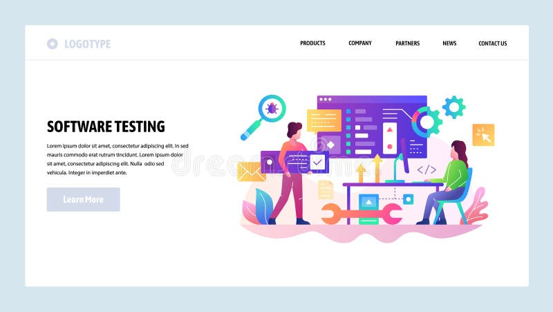 Vector Web Site Design Template Software Development And Code Test Programmer Coding