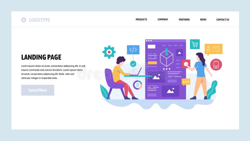 Vector Web Site Design Template Software Development Programmer And Software Architect Coding