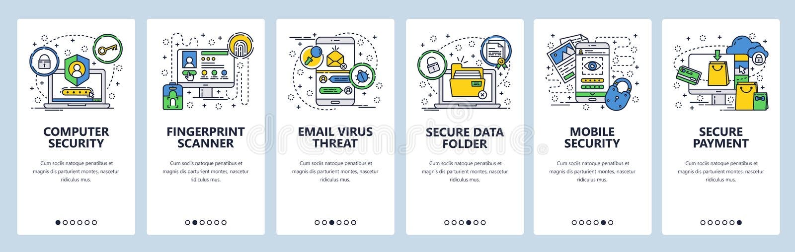 Vector Web Site Linear Art Onboarding Screens Template Finance Market Trading Online Shopping