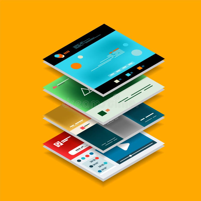 Vector Web Site Page Design Development Concept Stock Vector ...