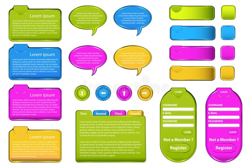 Web form with flat design stock vector. Illustration of blue - 33932398