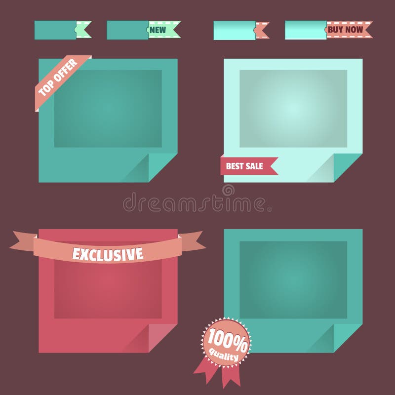 Vector Web Template of Frames in Flat Style Stock Illustration ...