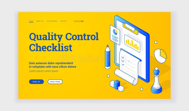 Vector Website Banner for Quality Control Checklist Stock Vector ...