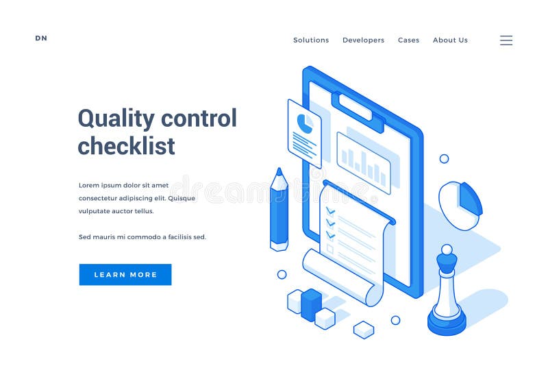Vector Website Banner for Quality Control Checklist Stock Vector ...