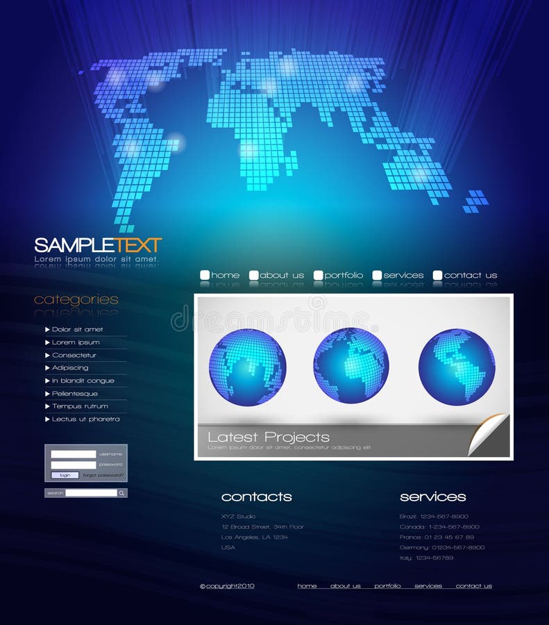 Website Template Vector stock vector. Illustration of frame - 22390543 Website Template Vector stock vector. Illustration of frame - 22390543