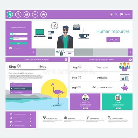 Vector Website Template for Business Stock Vector - Illustration of ...