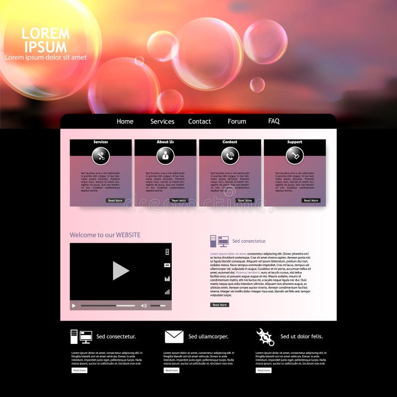 Vector Website Template for Business Stock Vector - Illustration of ...