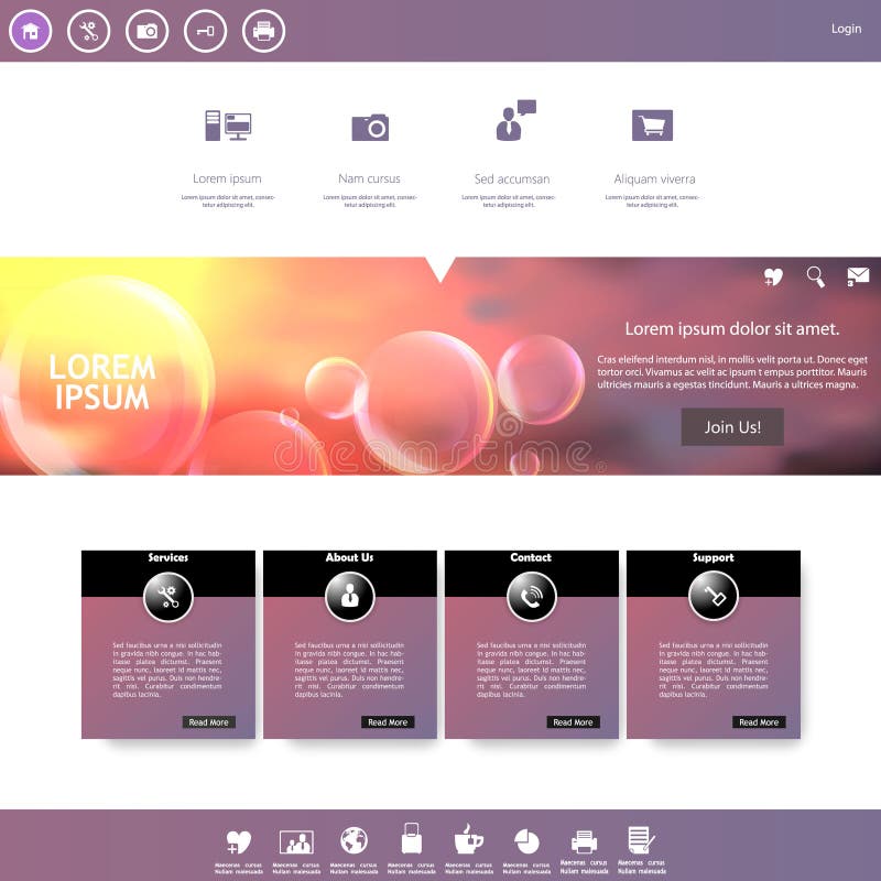 Vector Website Template for Business Stock Vector - Illustration of ... Vector Website Template for Business Stock Vector - Illustration of ...