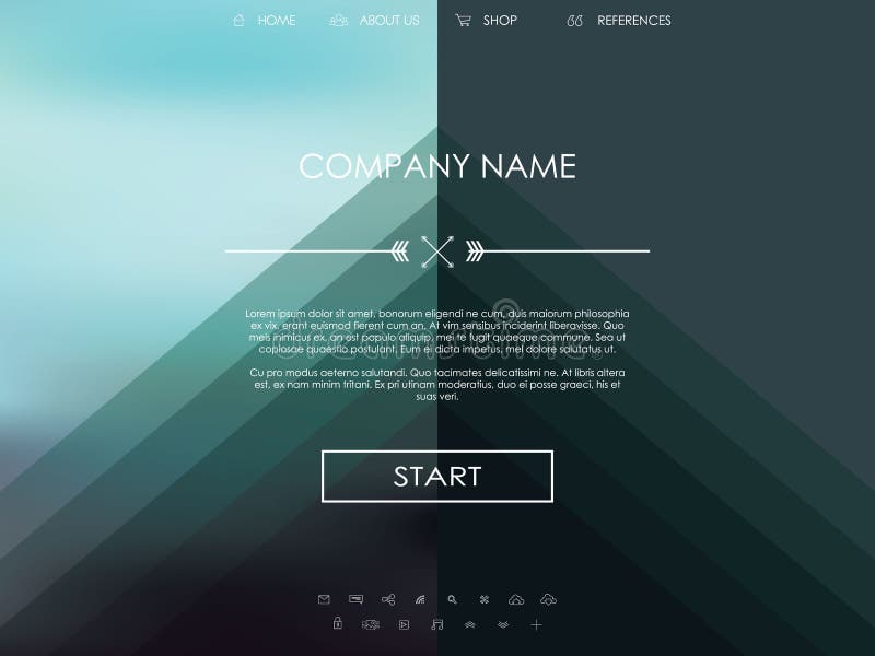 Vector Website Template with Graphic User Stock Vector - Illustration ...