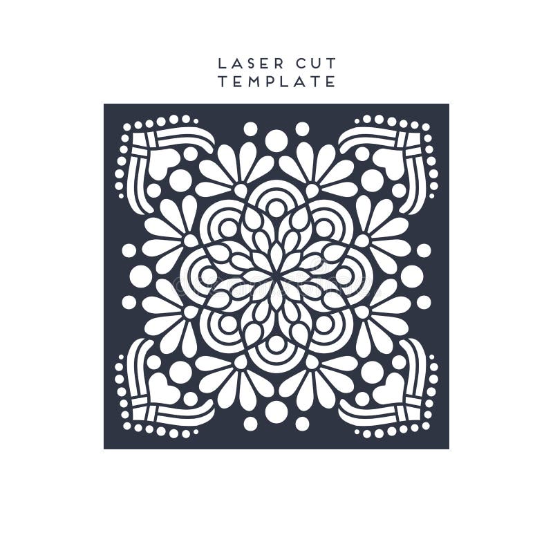 Vector Wedding Card Laser Cut Template. Vintage Decorative Elements ...