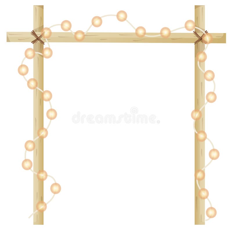 Vector Wedding Ceremony Frame with Lights Illustration, Gate for ...