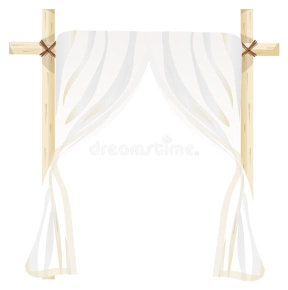 Vector Wedding Ceremony White Curtain Frame Illustration, Gate for ...