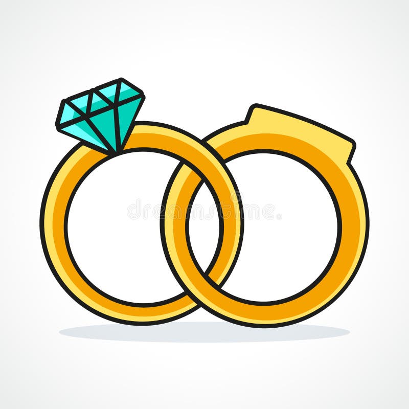 Wedding rings icon cartoon stock vector. Illustration of married - 88210831