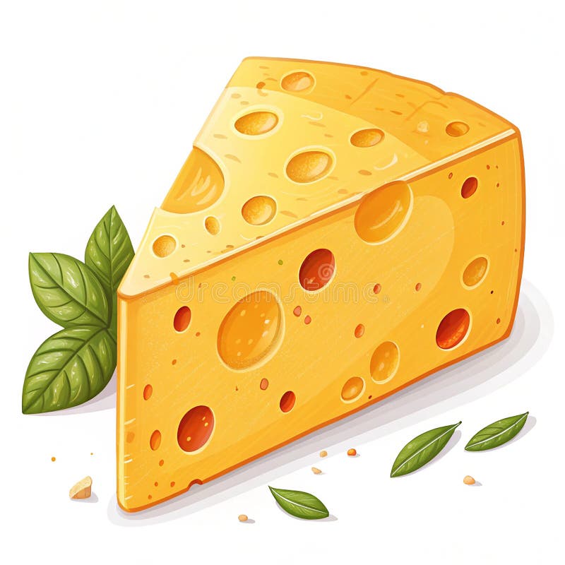 Vector Wedge of Yellow Cheese with Holes Stock Illustration ...