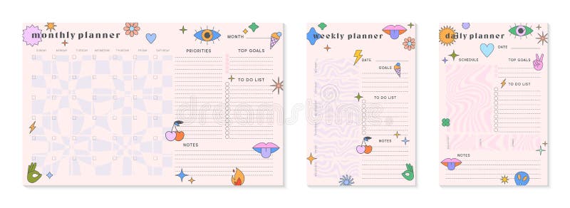 Weekly Planners Page Design with Lines for daily Plans. Diary ...