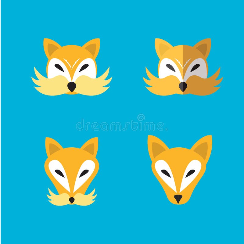 Vector Weinig Vos Vos Vlak Pictogram Vector Illustratie - Illustration ...