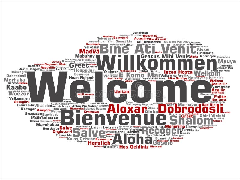WELCOME Word Cloud in Many Different Languages Stock Vector ...