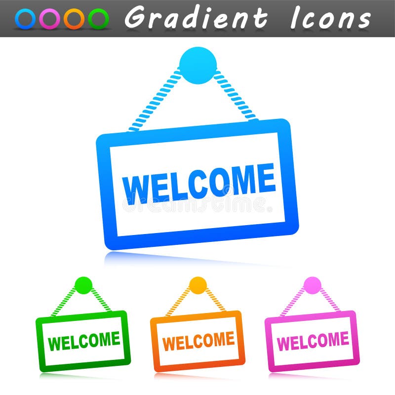 Vector Welcome Sign Symbol Icons Stock Vector - Illustration of welcome ...