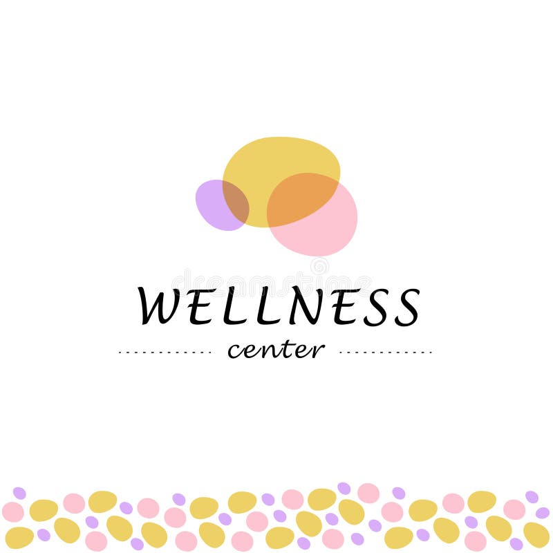 Vector Wellness Center Logo with Abstract Stylized Stone Seamless ...