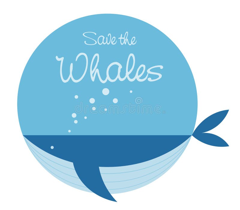 Vector Whale Conservation Symbol Illustration Isolated on a White ...