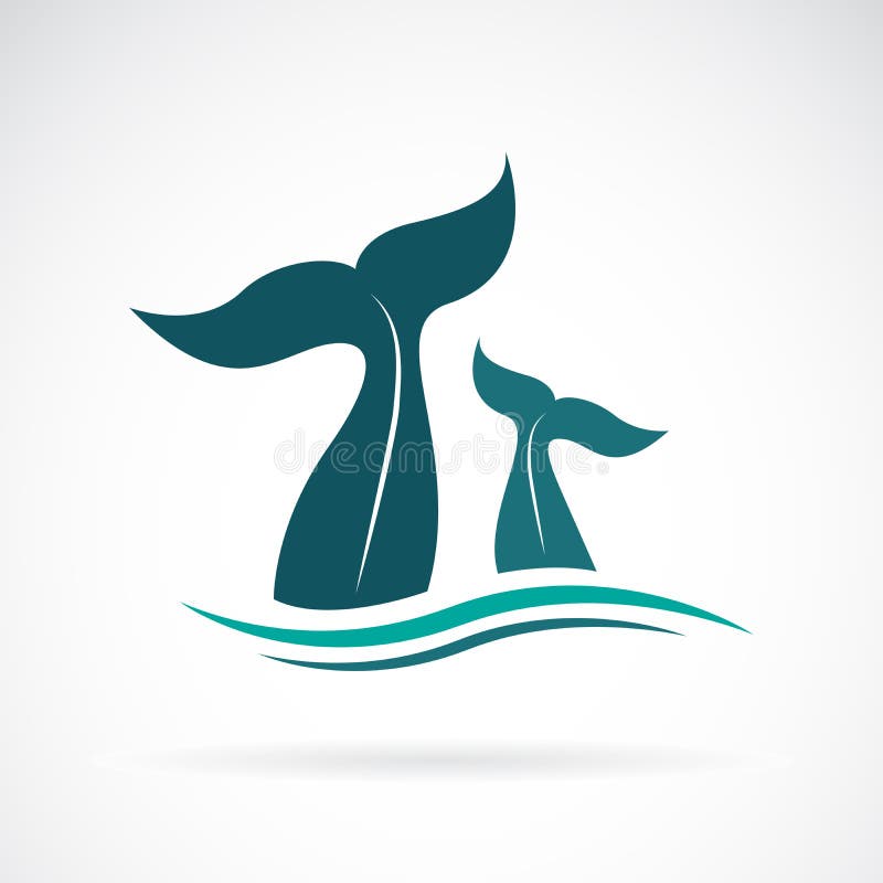 Mermaid Tail With Wave. Silhouette Of Whale Tail Icon. Fish Tail ...