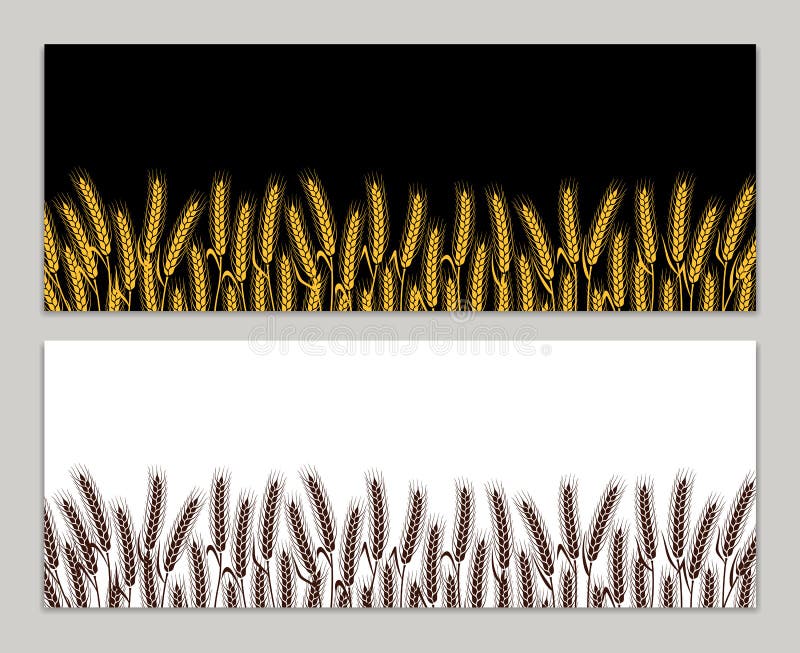 Vector Wheat Banners with Copy Space Stock Vector - Illustration of ...