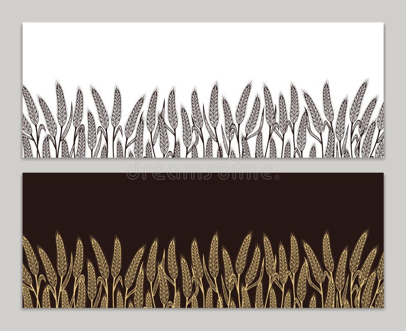 Vector Wheat Banners with Copy Space Stock Vector - Illustration of ...