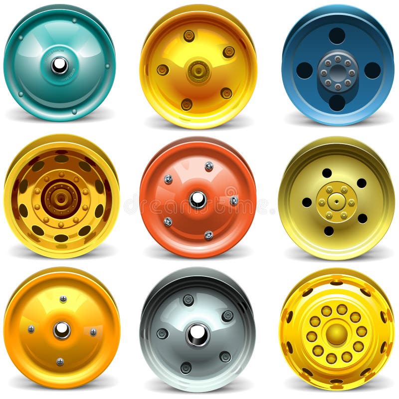 Vector Wheel with Car Spares Stock Vector - Illustration of icon ...