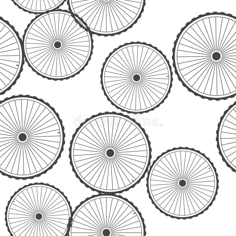Vector Wheel Icon. Wheel Seamless Pattern on a White Background Stock ...