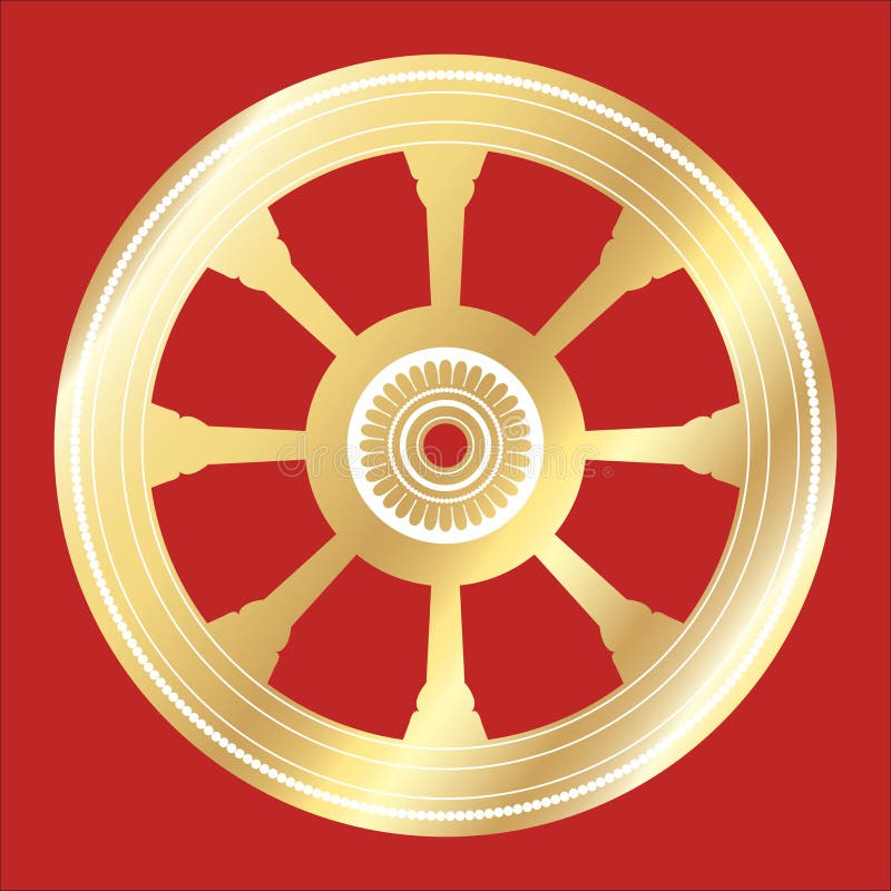 Vector of Wheel of Law in Bhuddhism. Stock Vector - Illustration of ...