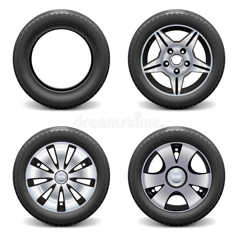 Vector car wheels set stock vector. Illustration of transport - 5796815