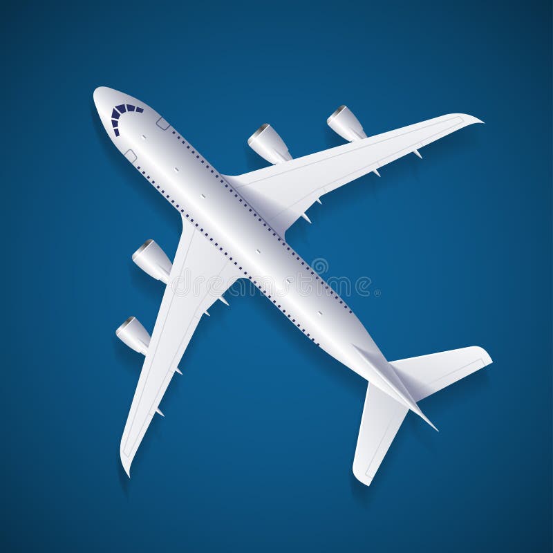 White Airplane in Five Orthogonal Position Stock Vector - Illustration ...