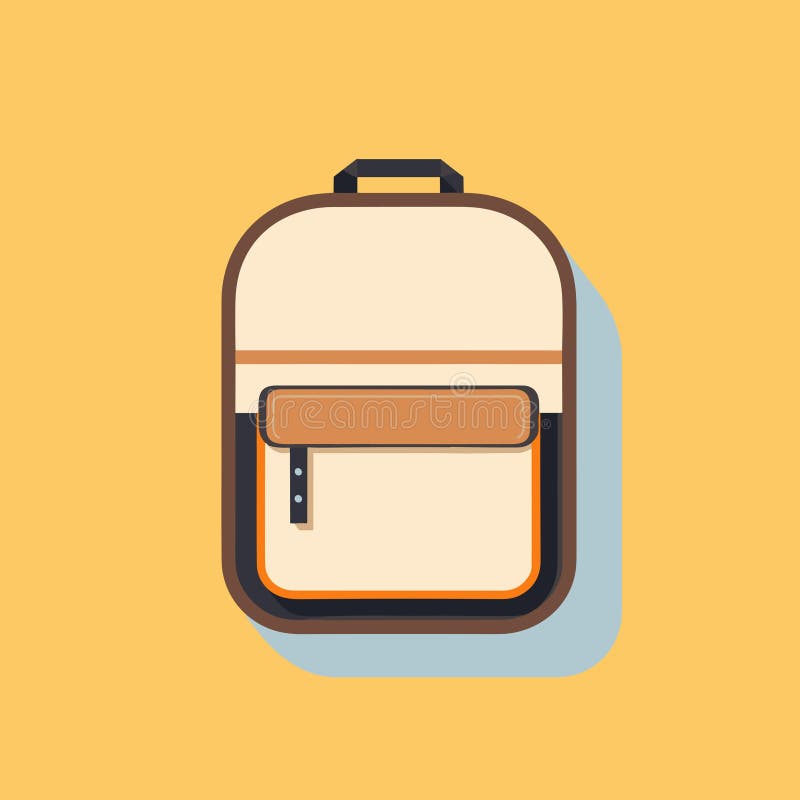 Vector of a White Backpack with a Brown Strap Stock Vector ...