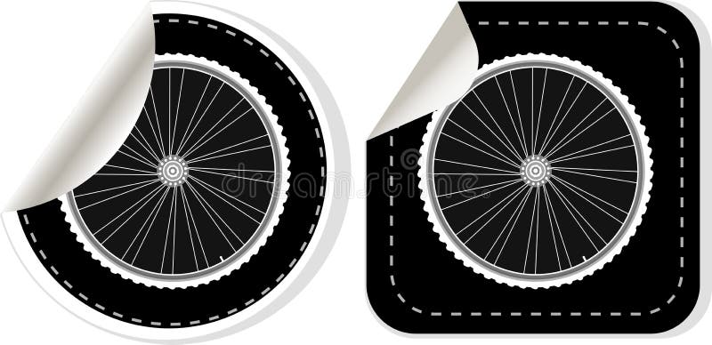 Bike Wheel Tire Spokes Vector Sticker Set Stock Illustrations – 59 Bike ...