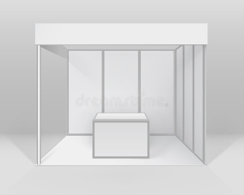 Vector White Blank Indoor Trade Exhibition Booth Standard Stand for ...