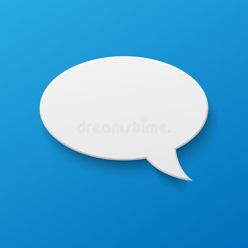 Vector White Blank Paper Speech Bubble, Message Box Stock Vector ...