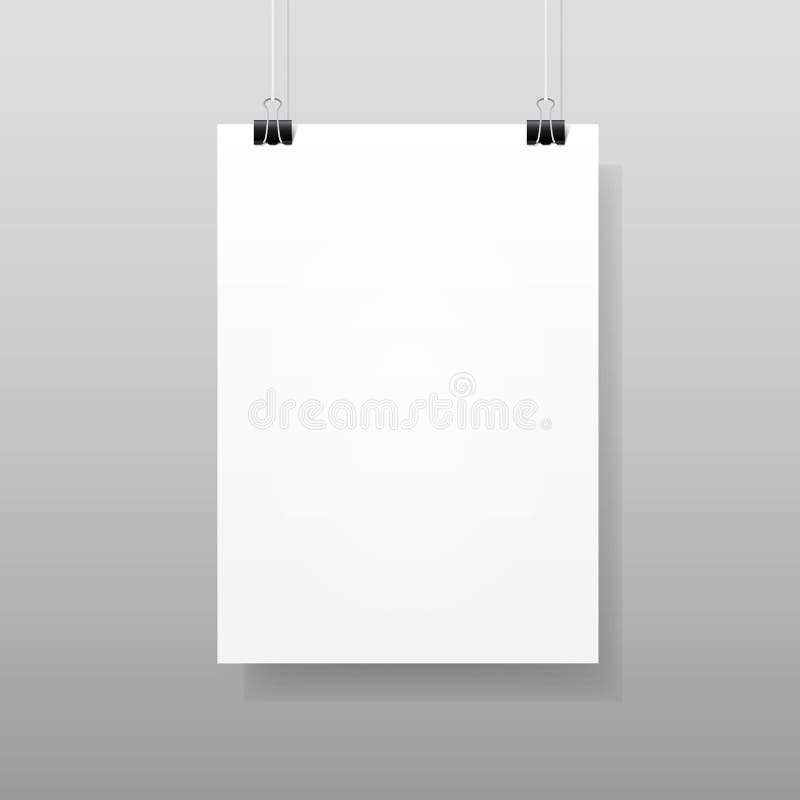 Vector White Blank Paper Wall Poster Template Stock Vector ...
