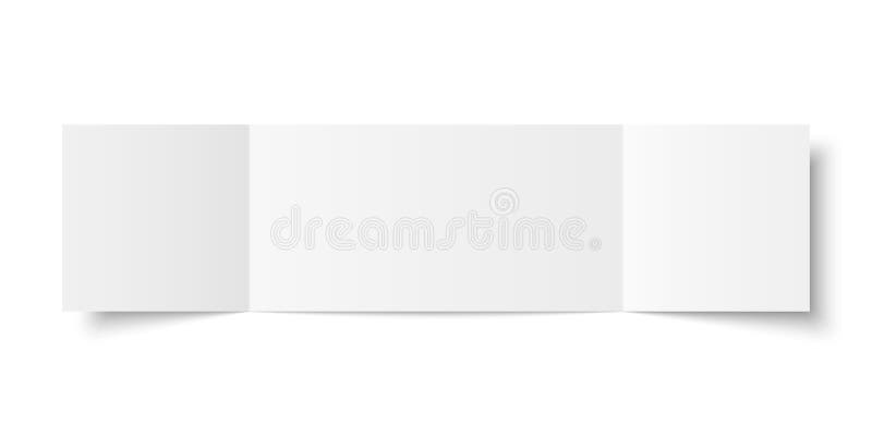 Vector White Blank Square Three Panel Gate Fold Opened on White ...