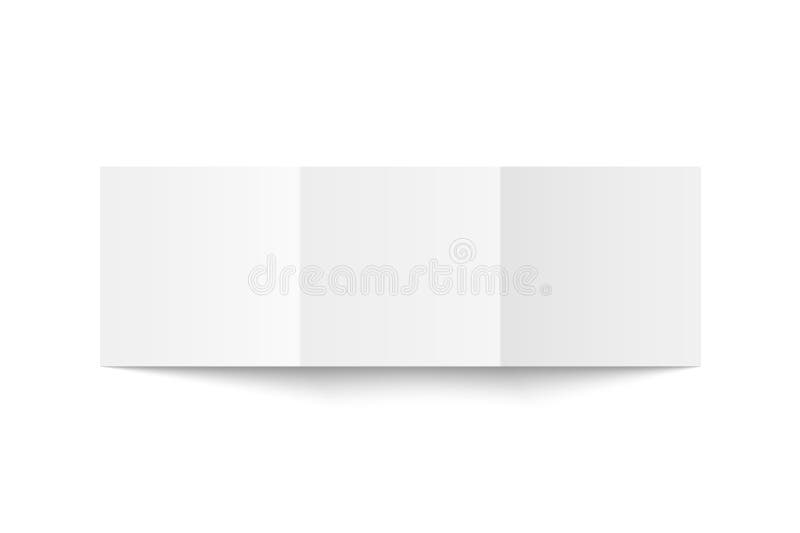Vector White Blank Square Three Panel Roll Fold Opened on White ...