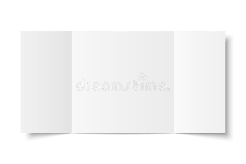 Vector White Blank Vertical Three Panel Gate Fold Opened on White ...